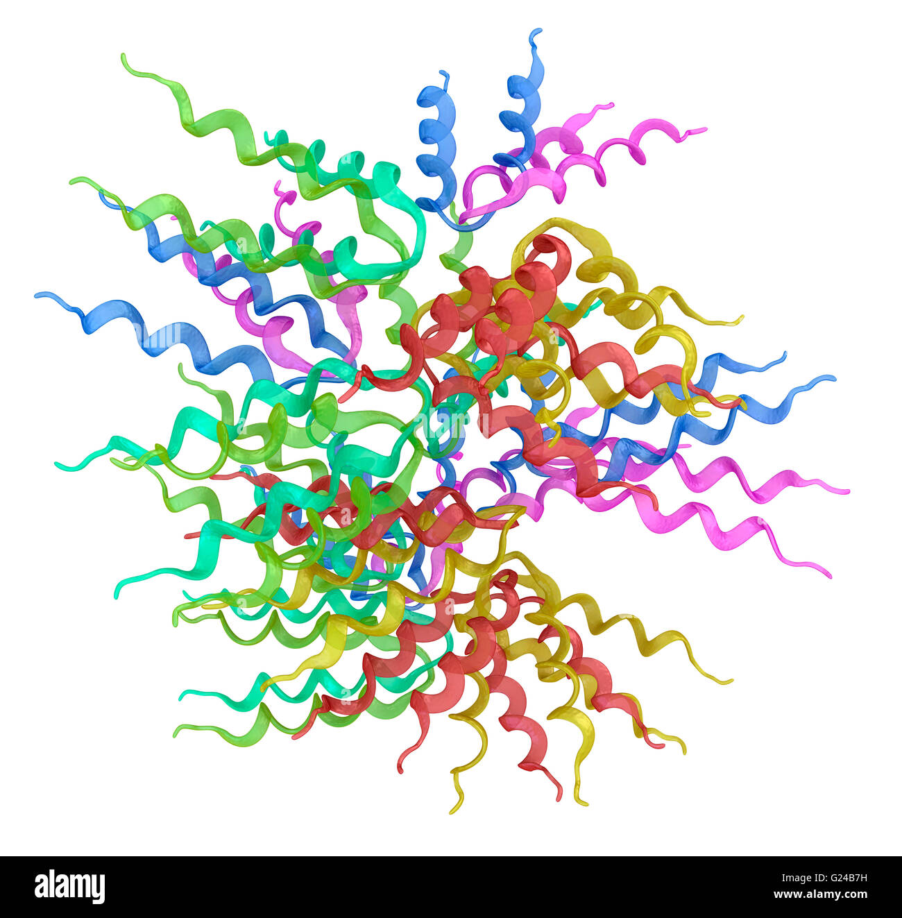 Protein 3D model isolated on white Stock Photo - Alamy
