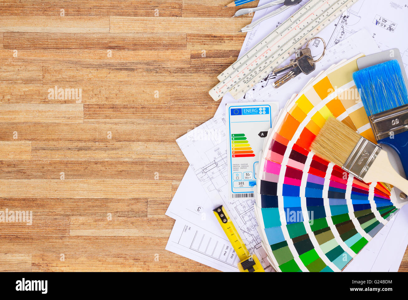 designer's working table Stock Photo - Alamy