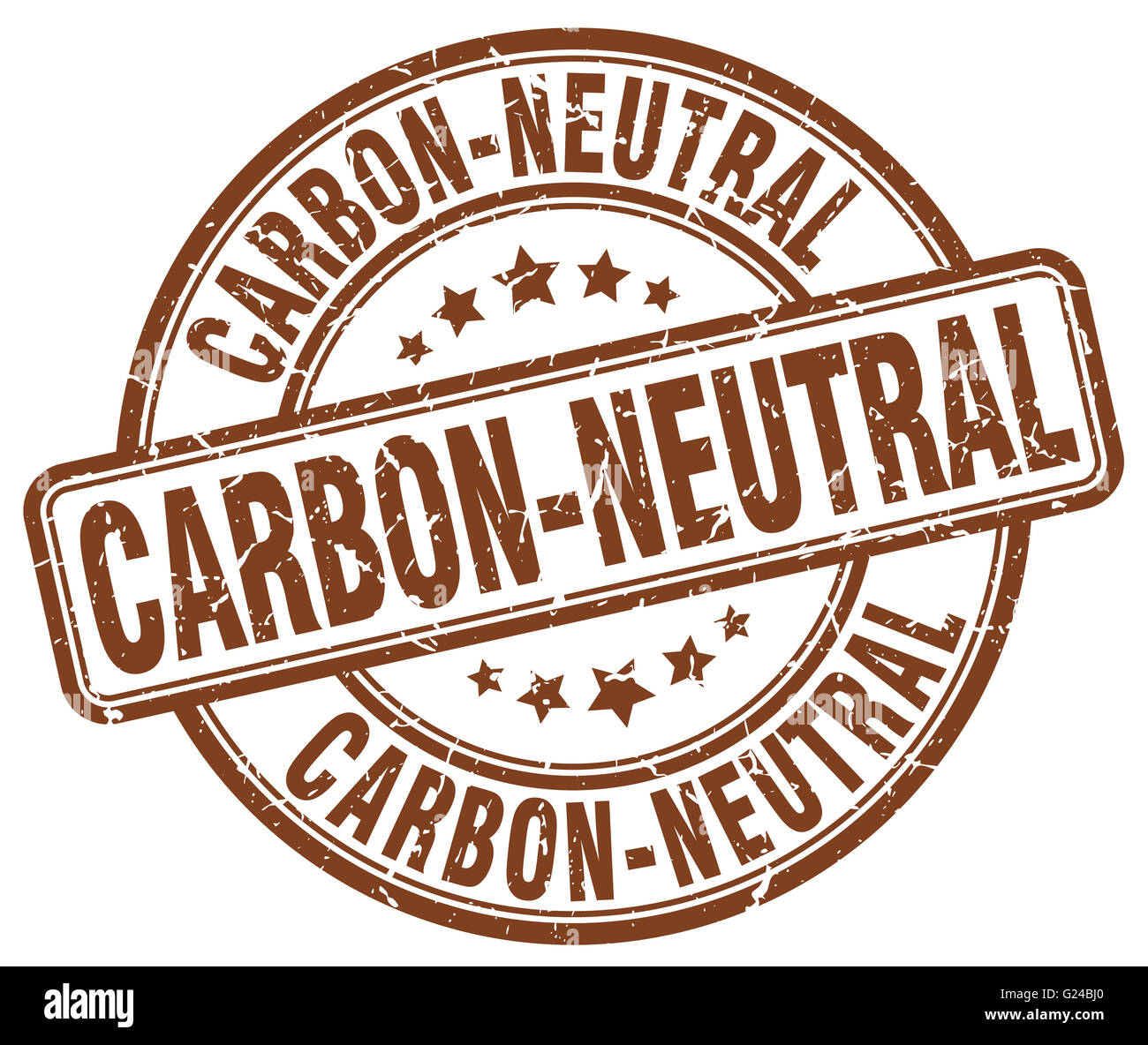 carbon-neutral brown grunge round vintage rubber stamp Stock Photo - Alamy