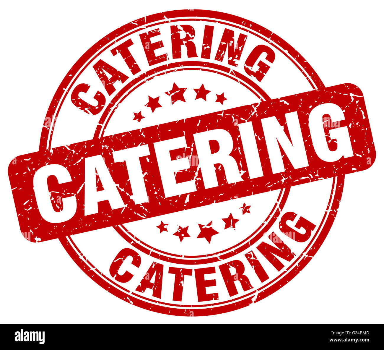 catering red grunge round vintage rubber stamp Stock Photo - Alamy
