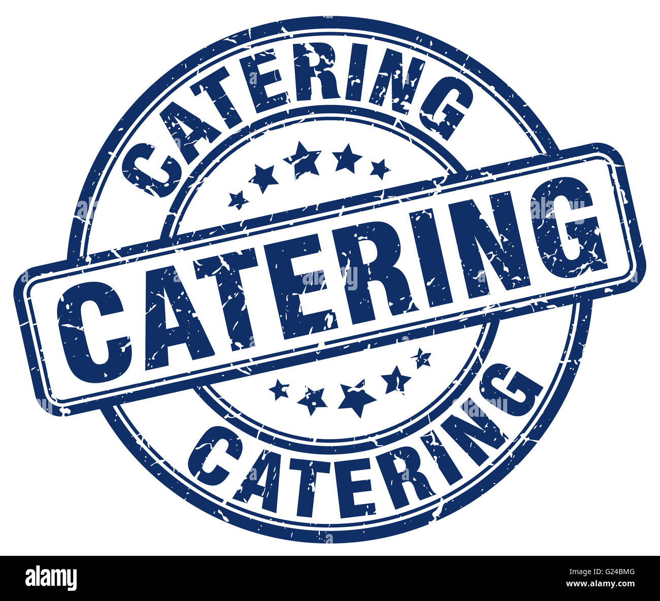 catering blue grunge round vintage rubber stamp Stock Photo - Alamy