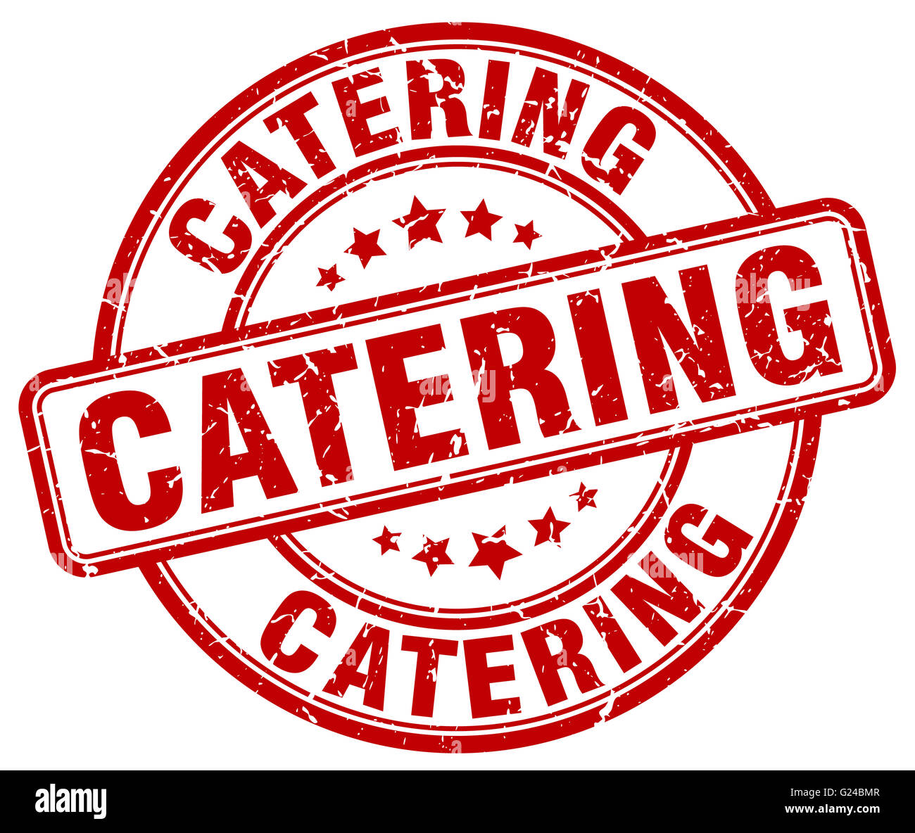 catering red grunge round vintage rubber stamp Stock Photo - Alamy