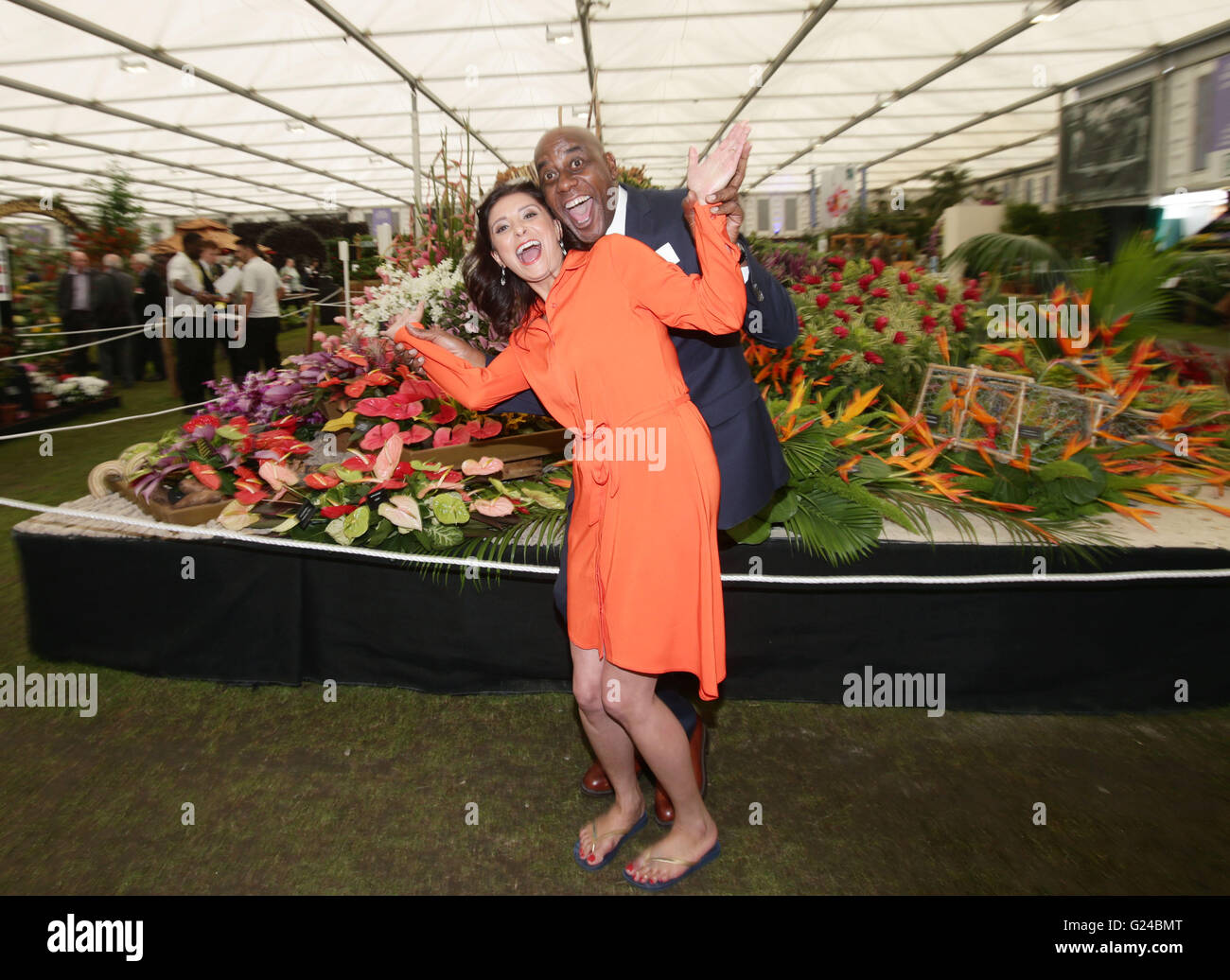 Ainsley Harriot and Channel 5 News presenter Dani Sinha appearing at ...