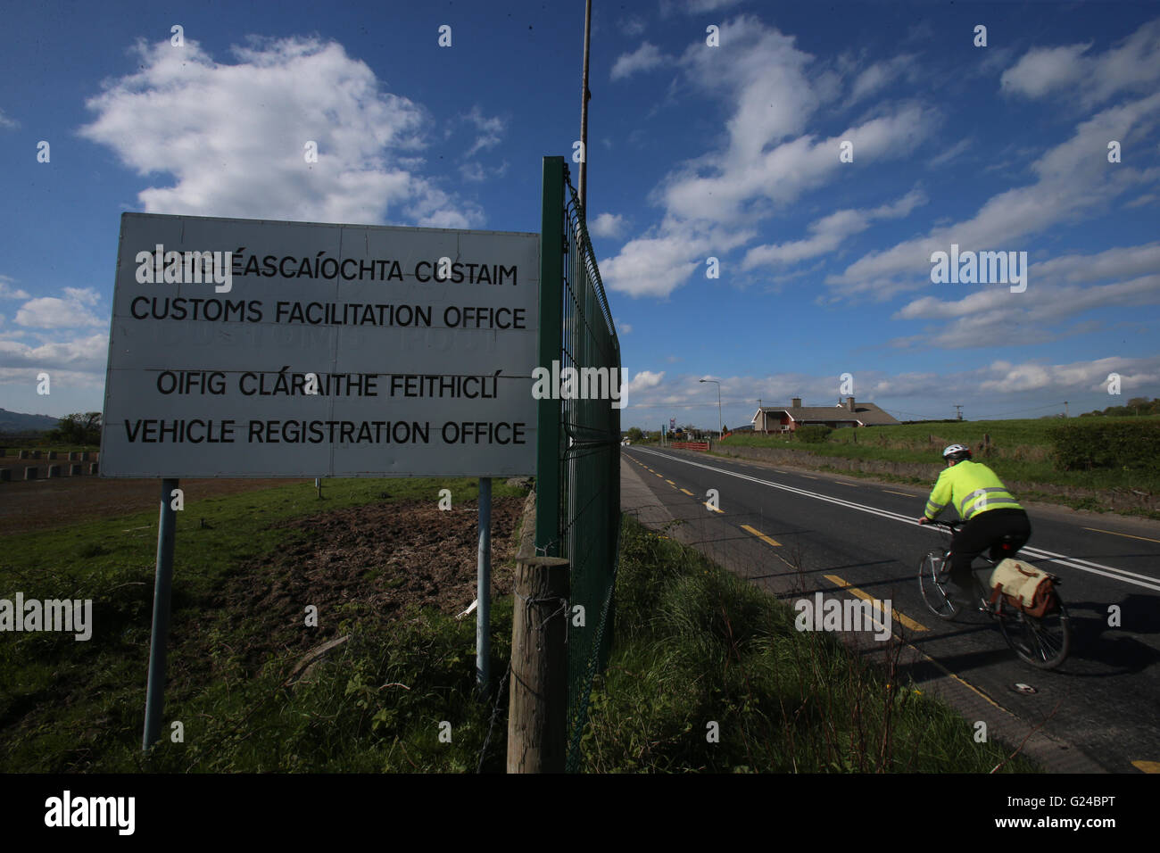 A stock picture of a disused customs post on the border between Dundalk ...