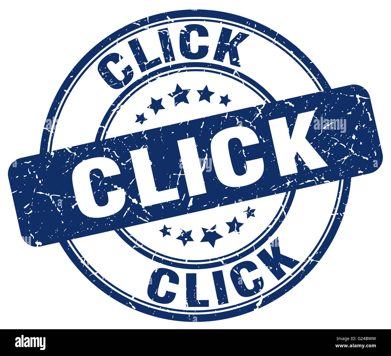 click blue grunge round vintage rubber stamp Stock Photo - Alamy