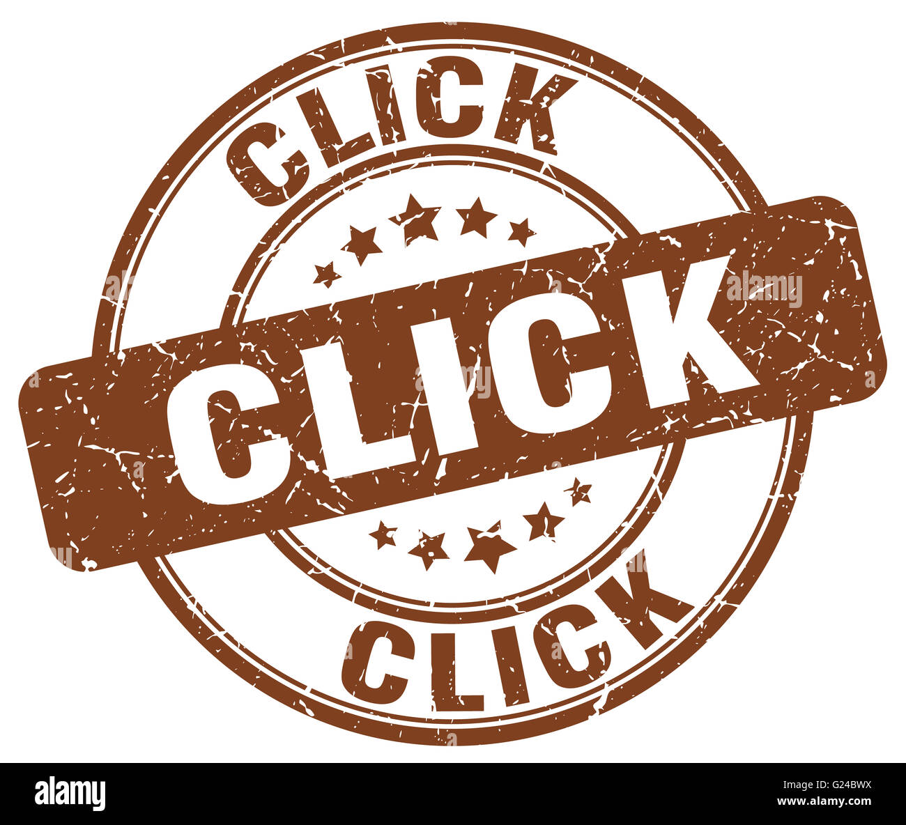 click brown grunge round vintage rubber stamp Stock Photo - Alamy