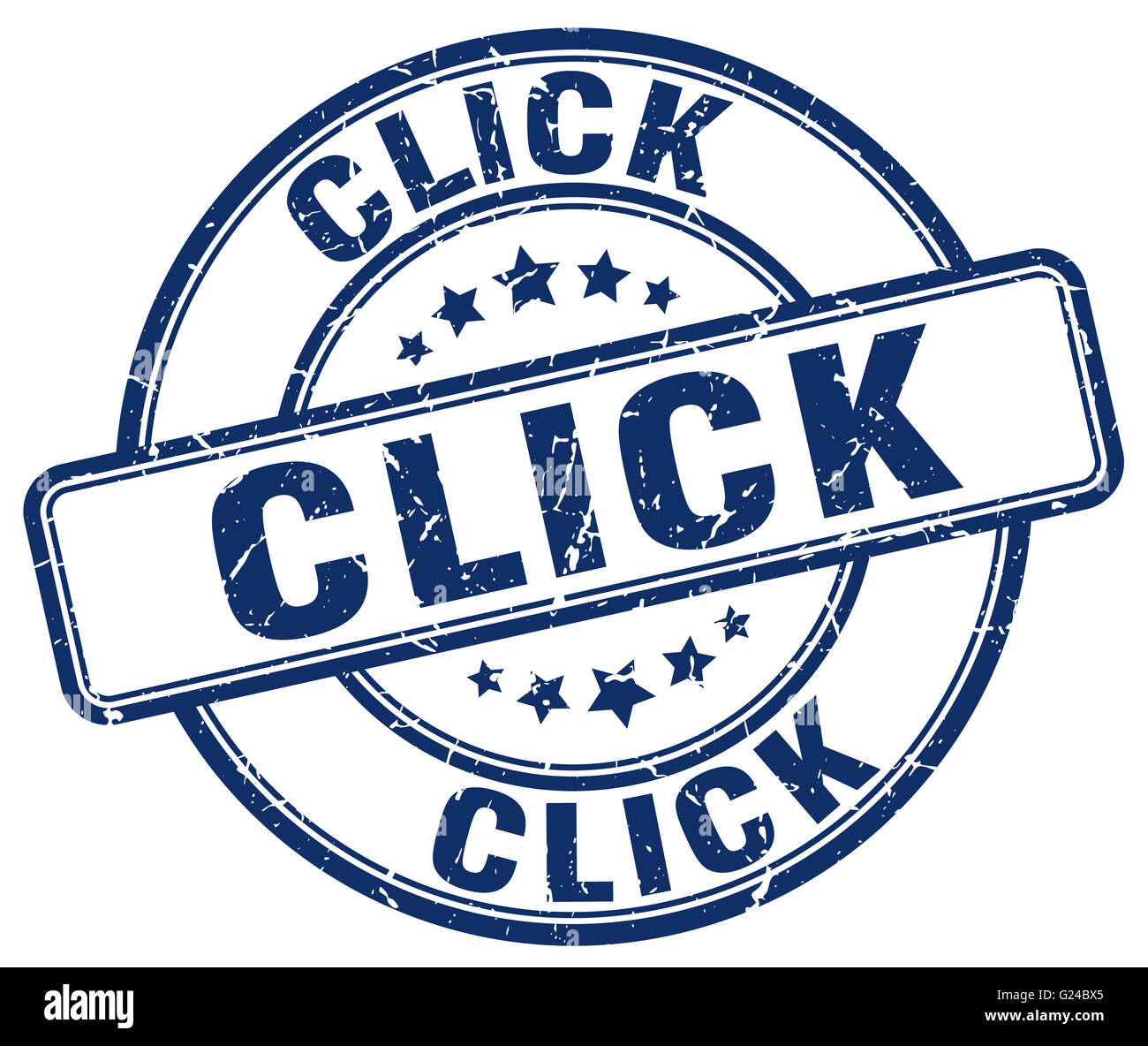 click blue grunge round vintage rubber stamp Stock Photo - Alamy