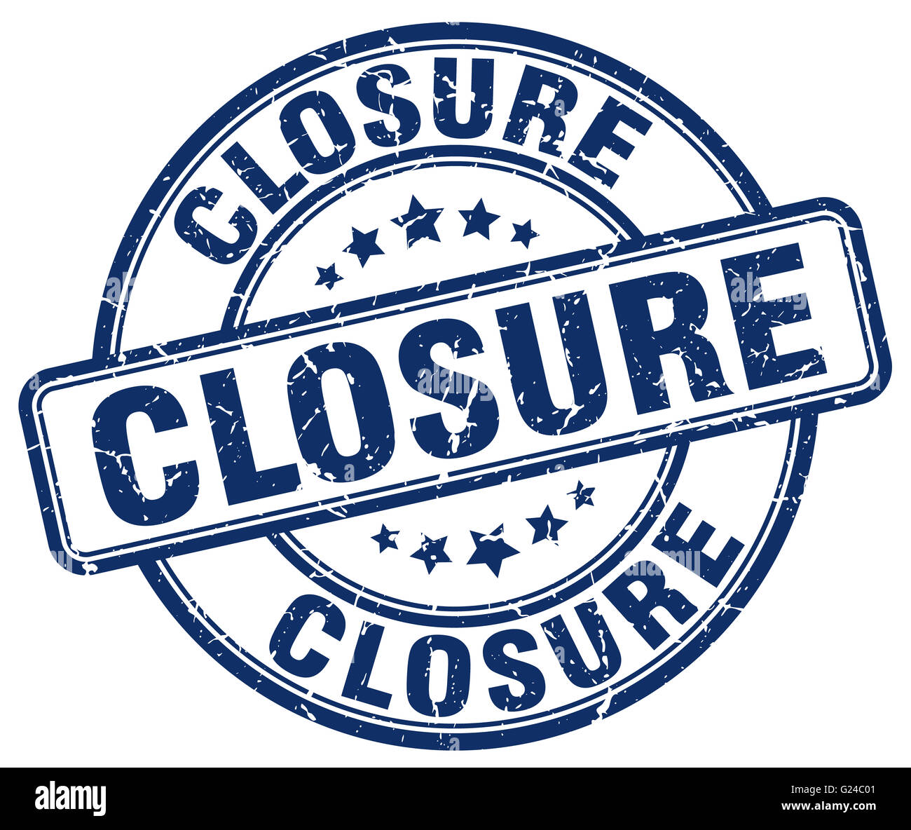 closure blue grunge round vintage rubber stamp Stock Photo - Alamy