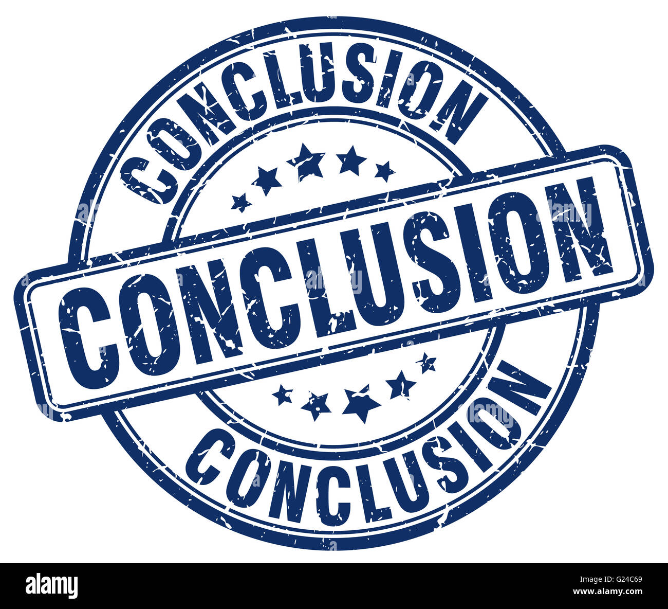 conclusion blue grunge round vintage rubber stamp Stock Photo - Alamy