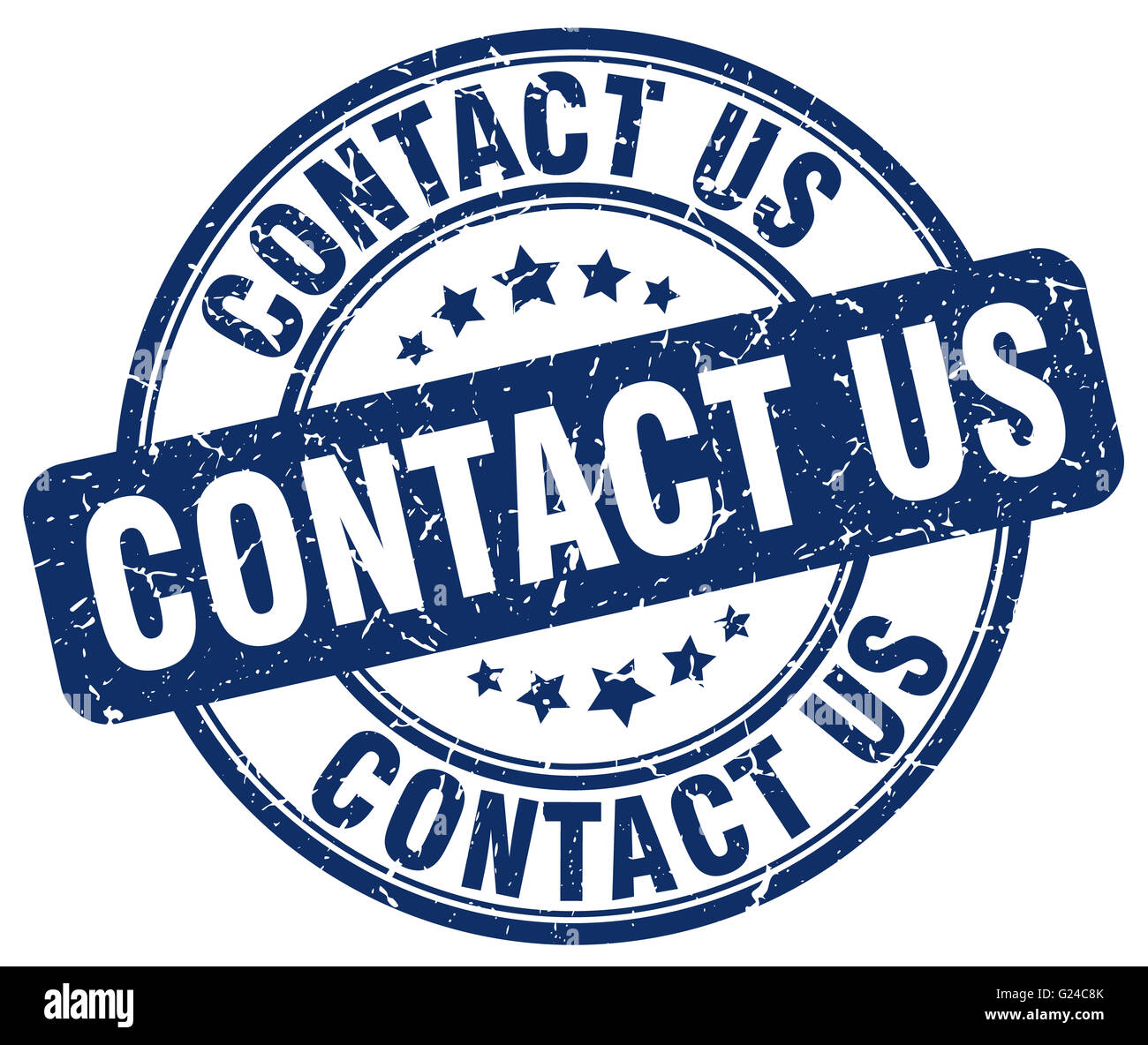 contact us blue grunge round vintage rubber stamp Stock Photo - Alamy