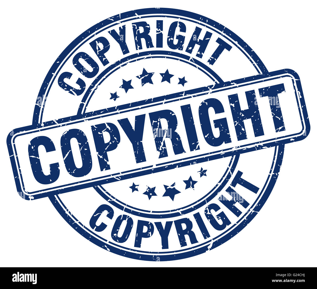 copyright blue grunge round vintage rubber stamp Stock Photo - Alamy