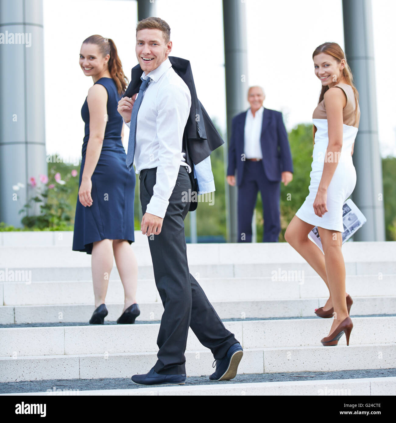 Young business people getting carrer in company through apprenticeship ...