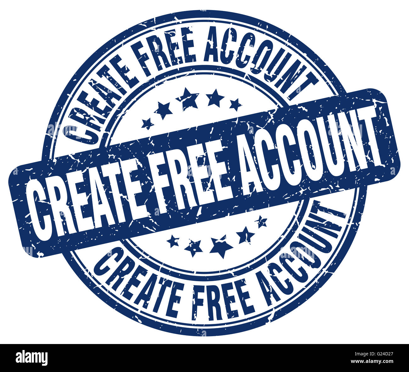 create free account blue grunge round vintage rubber stamp Stock Photo ...