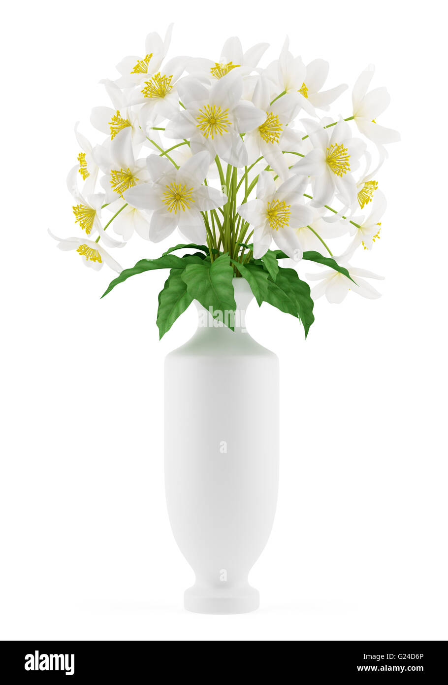flowers in vase isolated on white background Stock Photo - Alamy