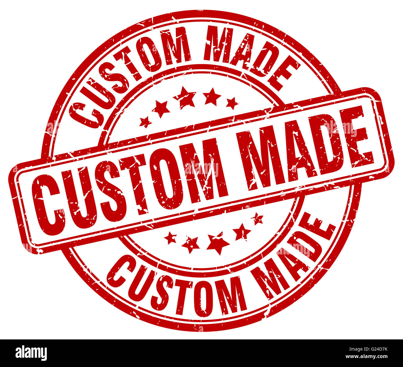 custom made red grunge round vintage rubber stamp Stock Photo - Alamy