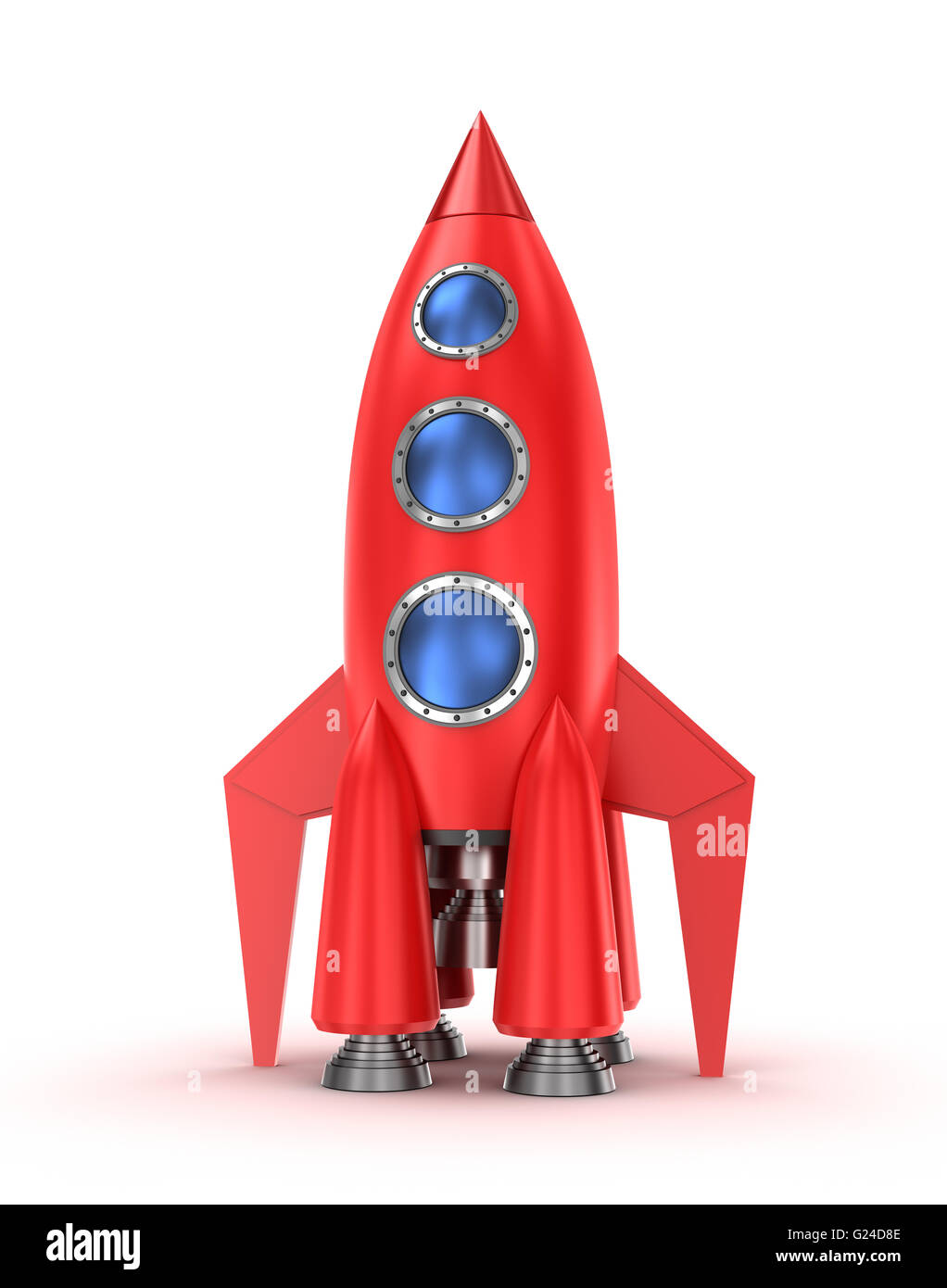 Red rocket isolated on the white background Stock Photo - Alamy