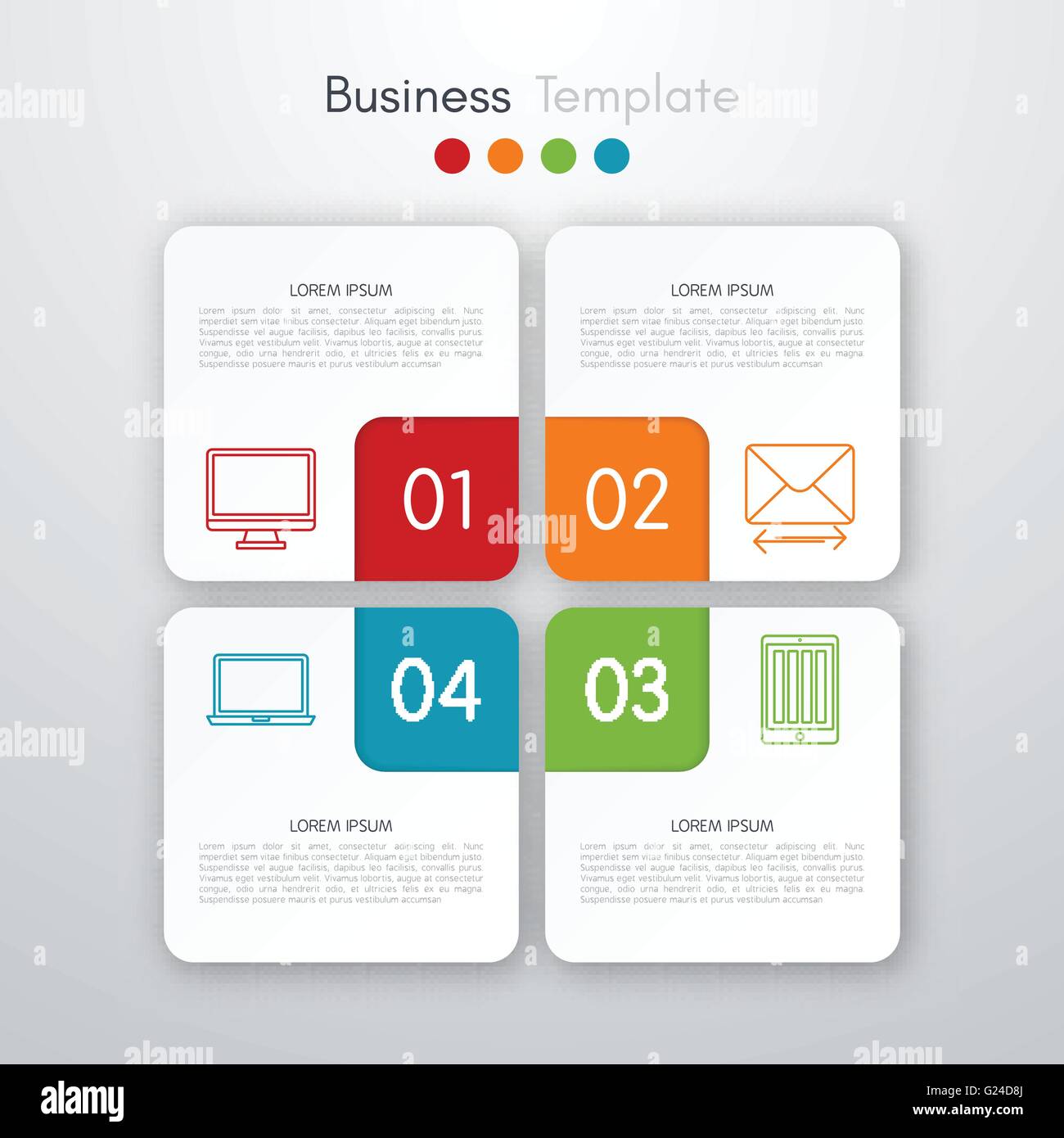 Vector illustration of four square infographics Stock Vector Image ...