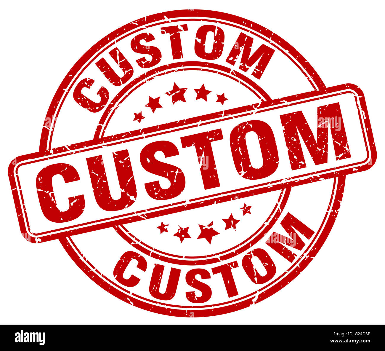 custom red grunge round vintage rubber stamp Stock Photo - Alamy