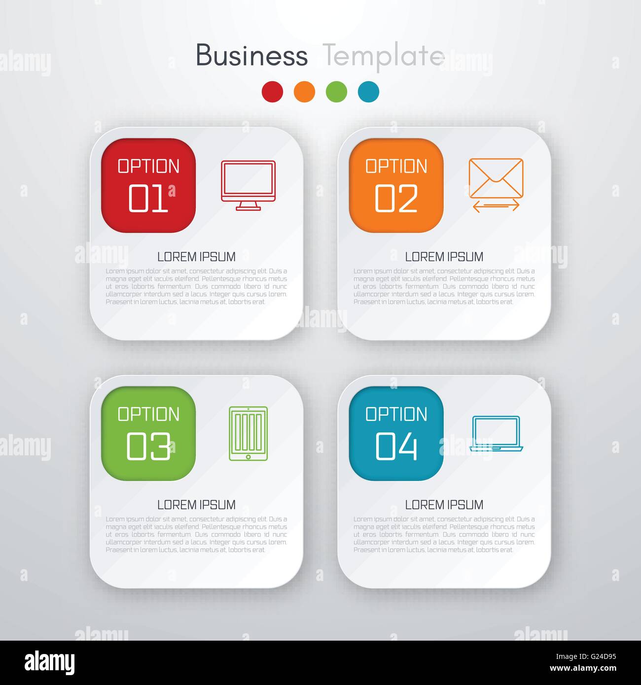 Vector illustration of four square infographics Stock Vector Image ...