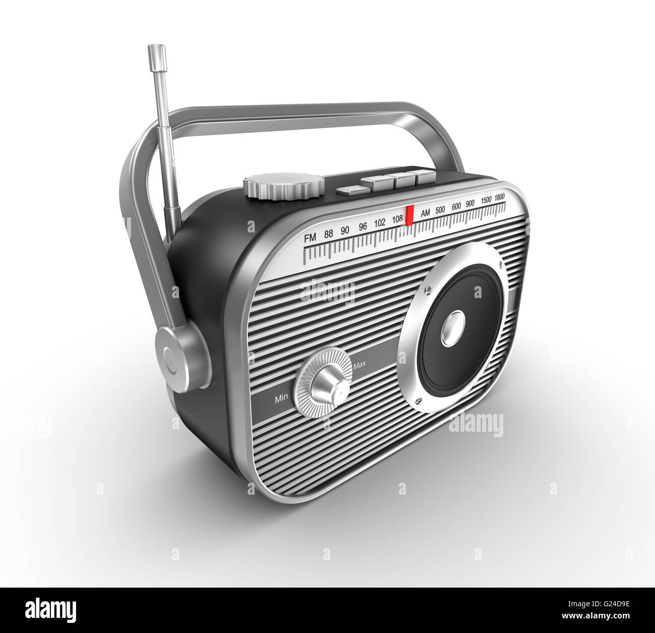 Retro radio over white Stock Photo - Alamy