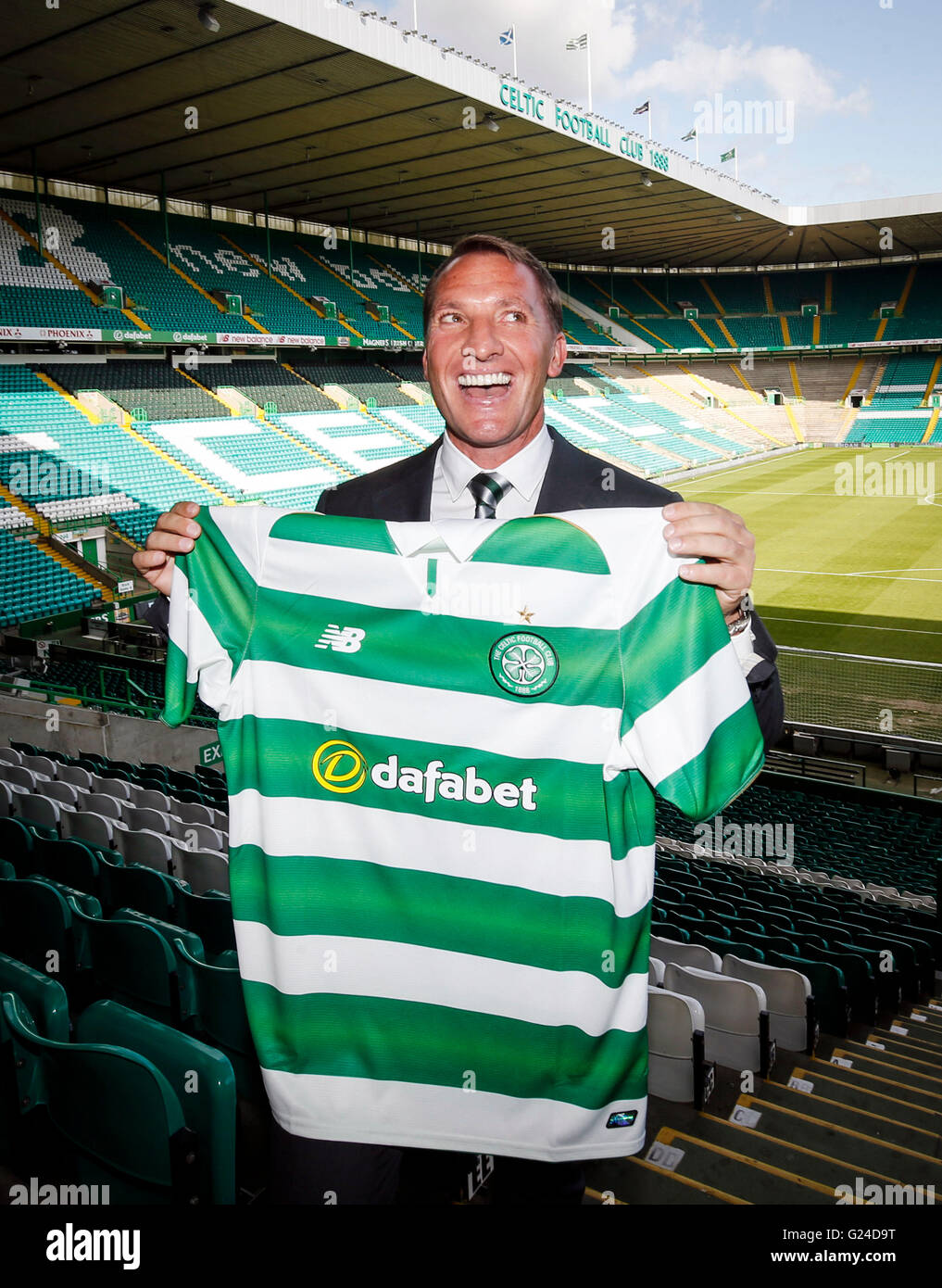 New Celtic manager Brendan Rodgers after a press conference at Celtic ...