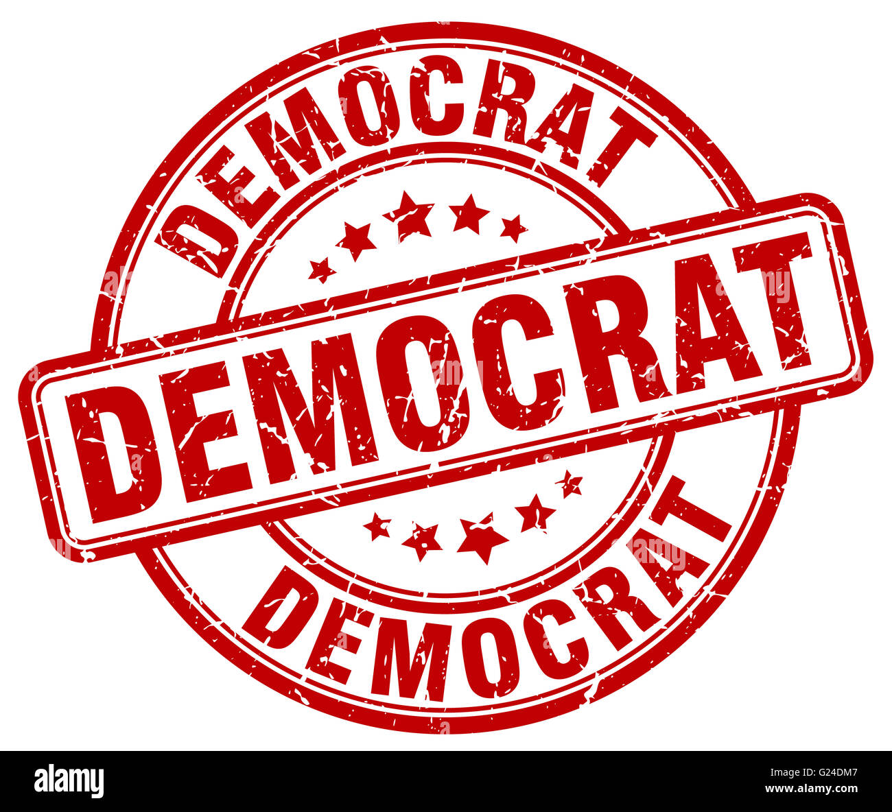 democrat red grunge round vintage rubber stamp Stock Photo - Alamy