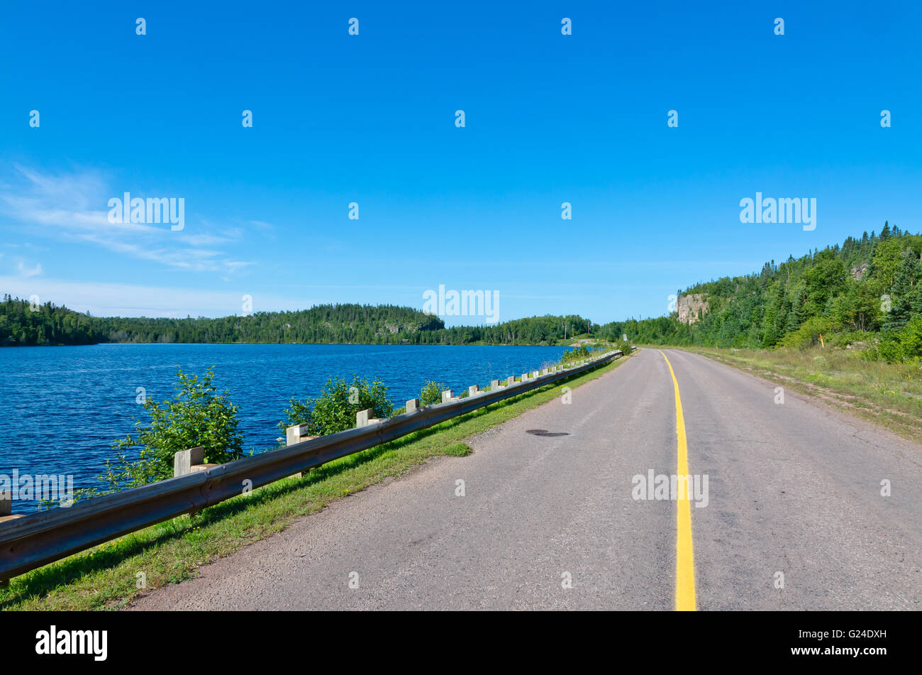 TransCanada highway along Superior Lake shore Stock Photo - Alamy