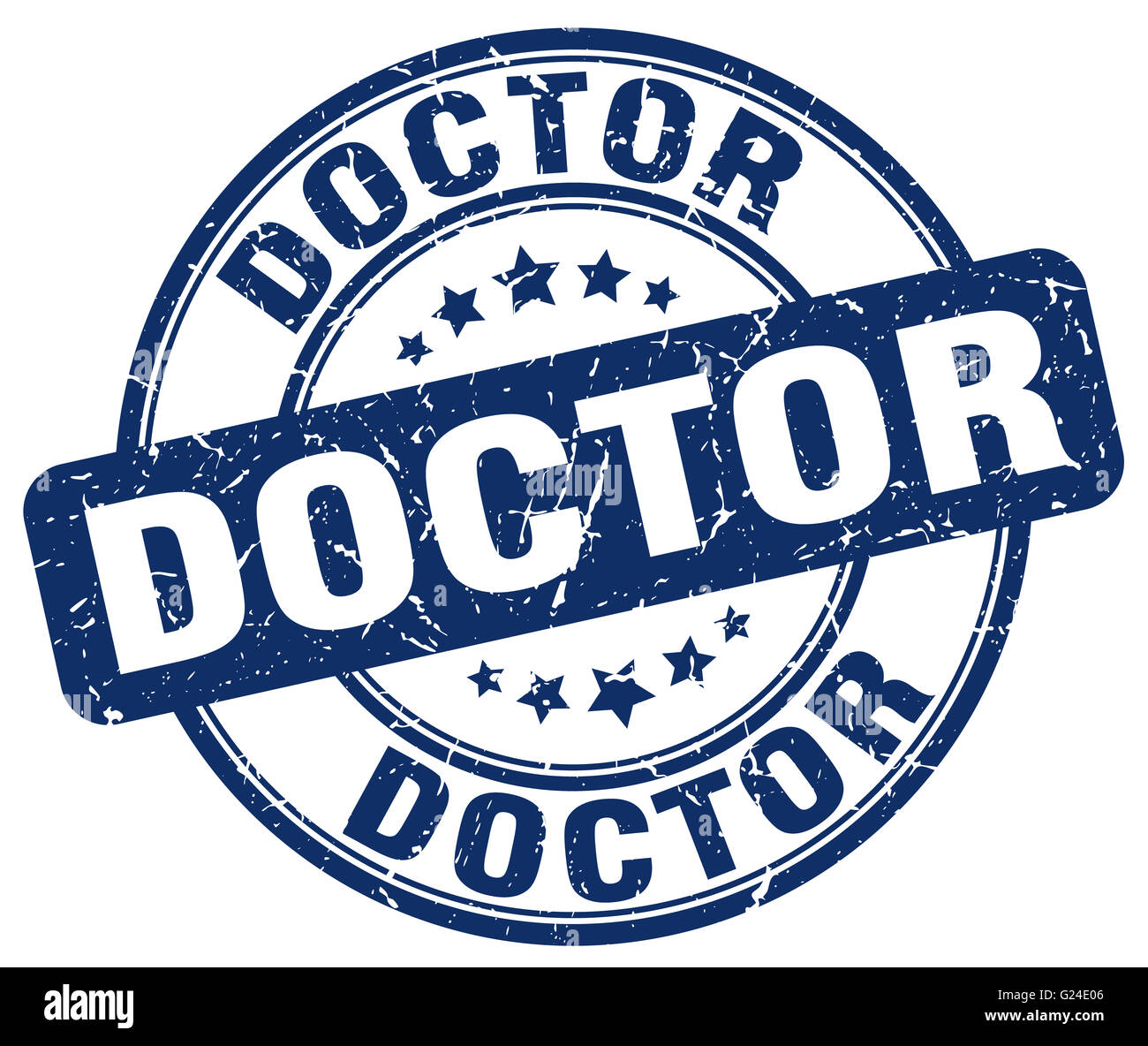 doctor blue grunge round vintage rubber stamp Stock Photo - Alamy