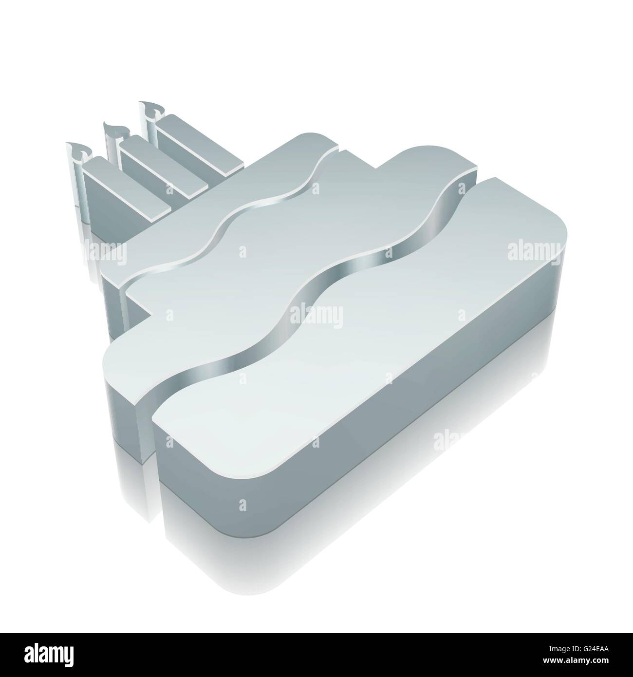 Holiday icon: 3d metallic Cake with reflection, vector illustration Stock Vector Image & Art - Alamy