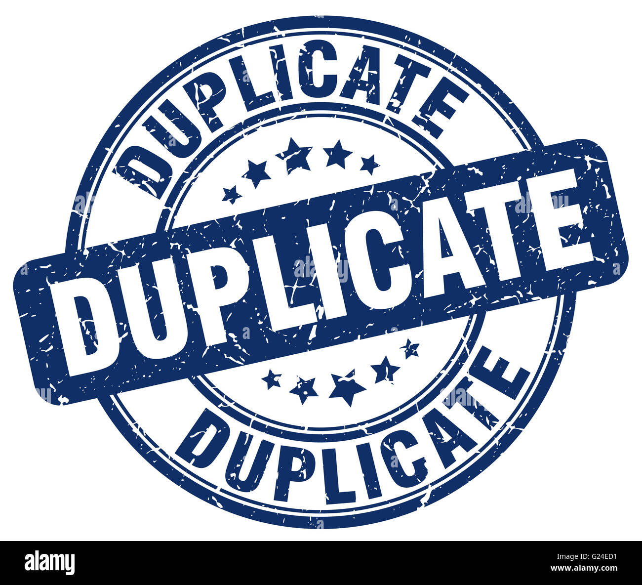 duplicate blue grunge round vintage rubber stamp Stock Photo - Alamy