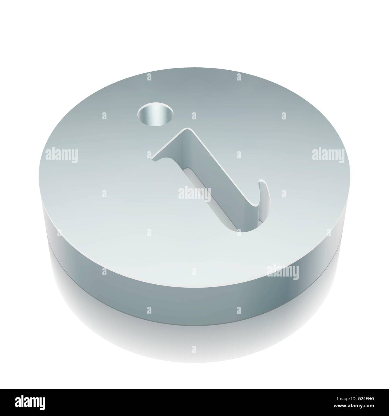 Web design icon: 3d metallic Information with reflection, vector illustration Stock Vector Image ...