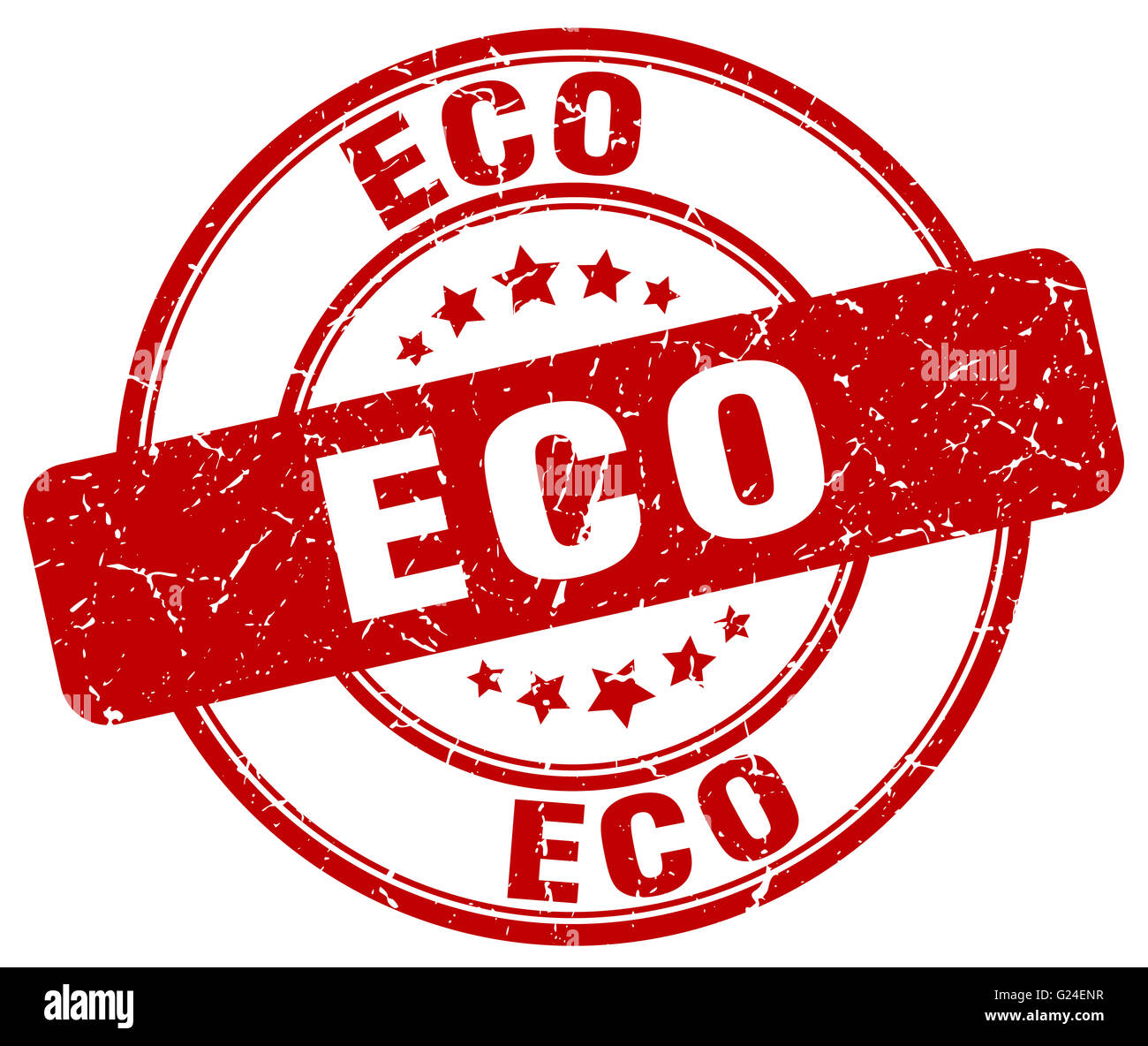 eco red grunge round vintage rubber stamp Stock Photo - Alamy