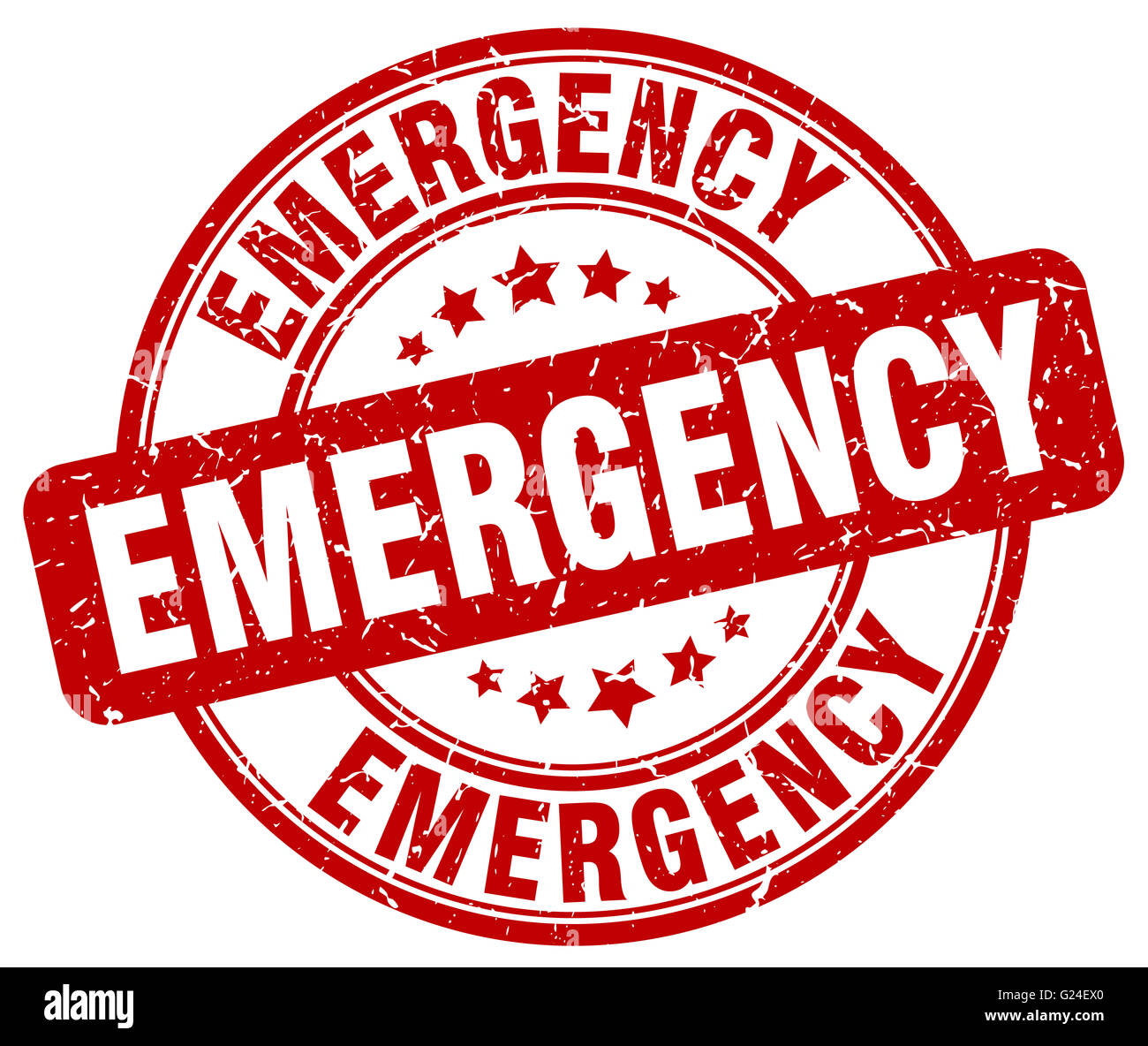 Emergency stamp sign round hi-res stock photography and images - Alamy