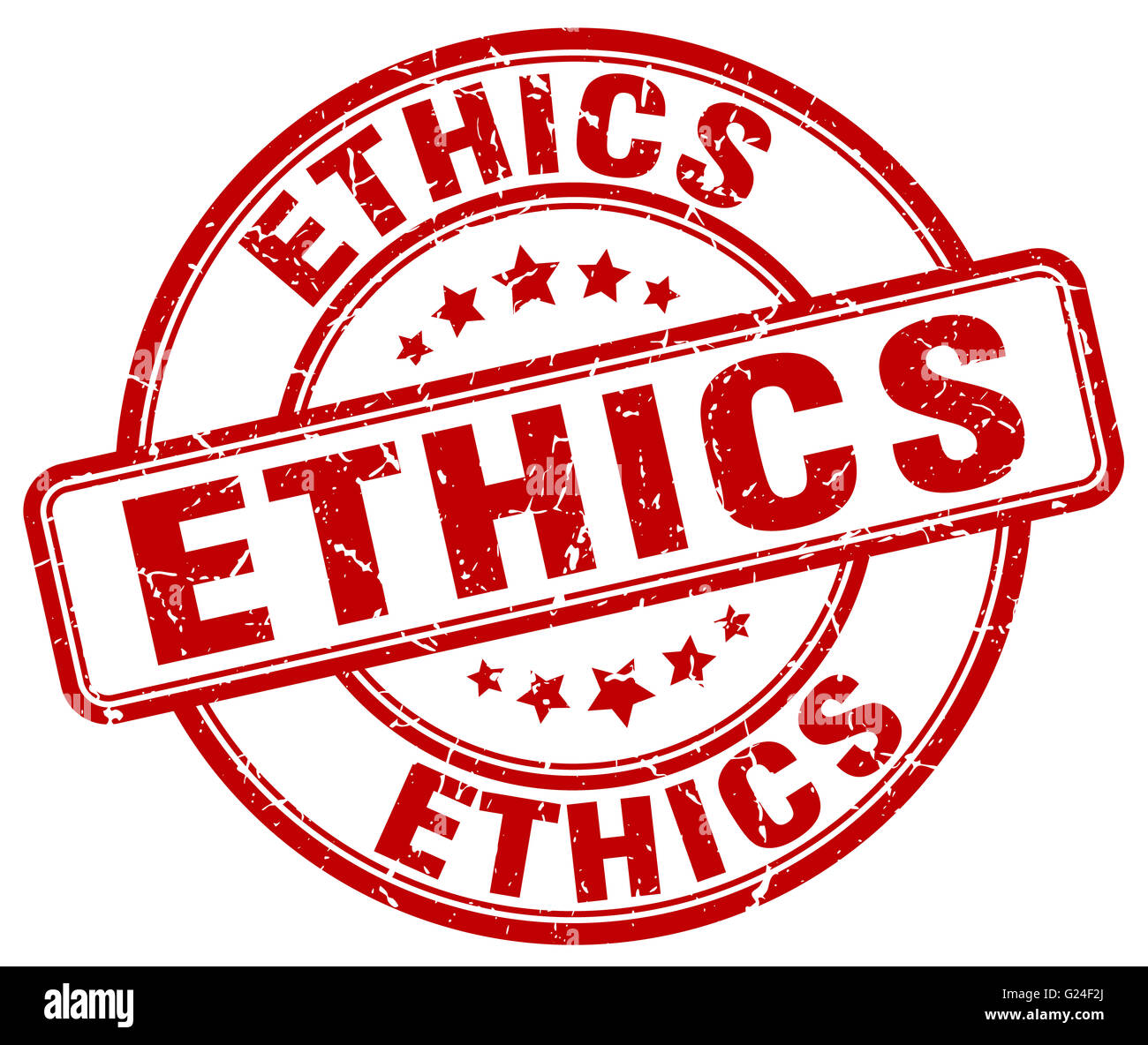 ethics red grunge round vintage rubber stamp Stock Photo - Alamy