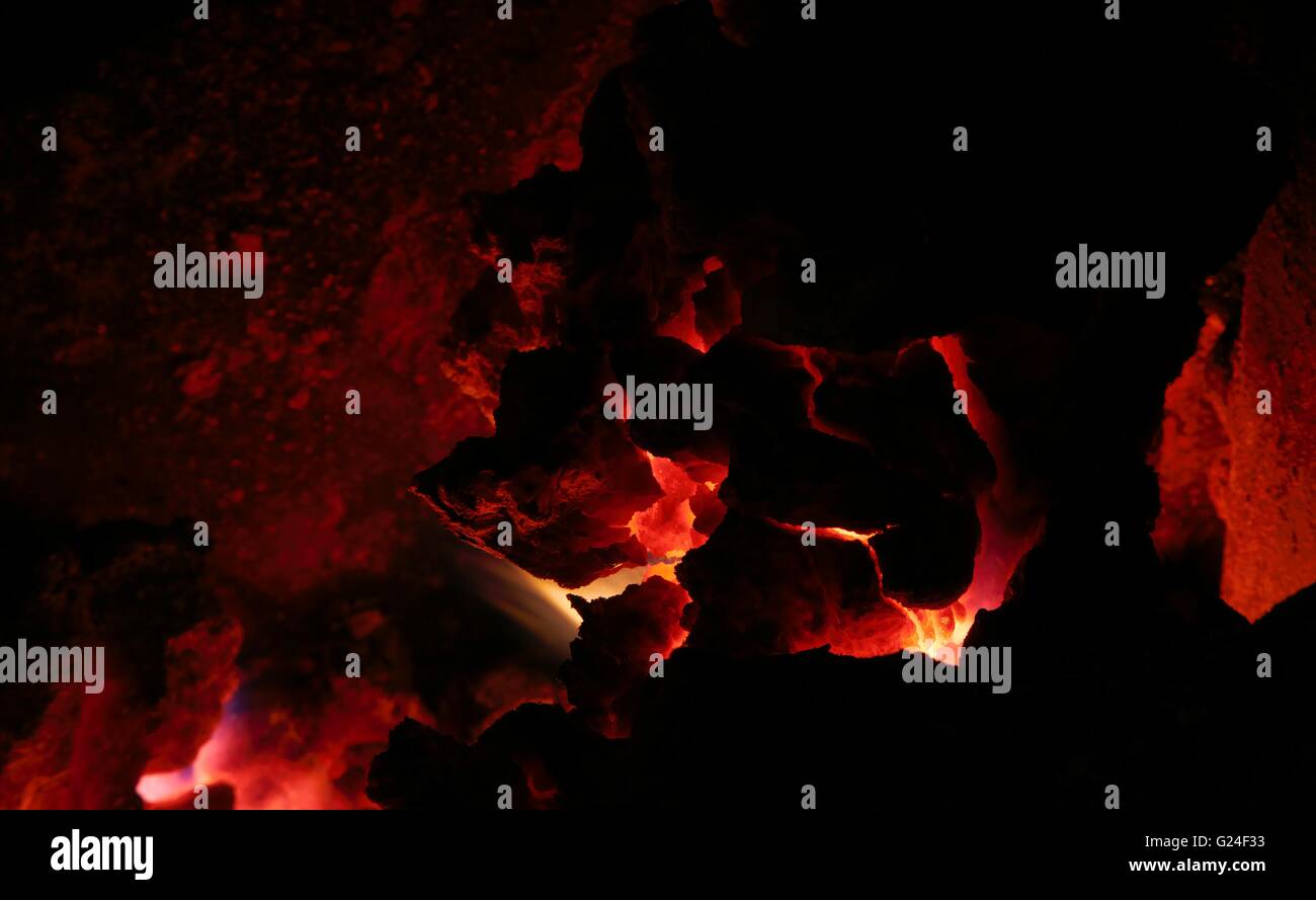 Hot coal in furnace Stock Photo - Alamy