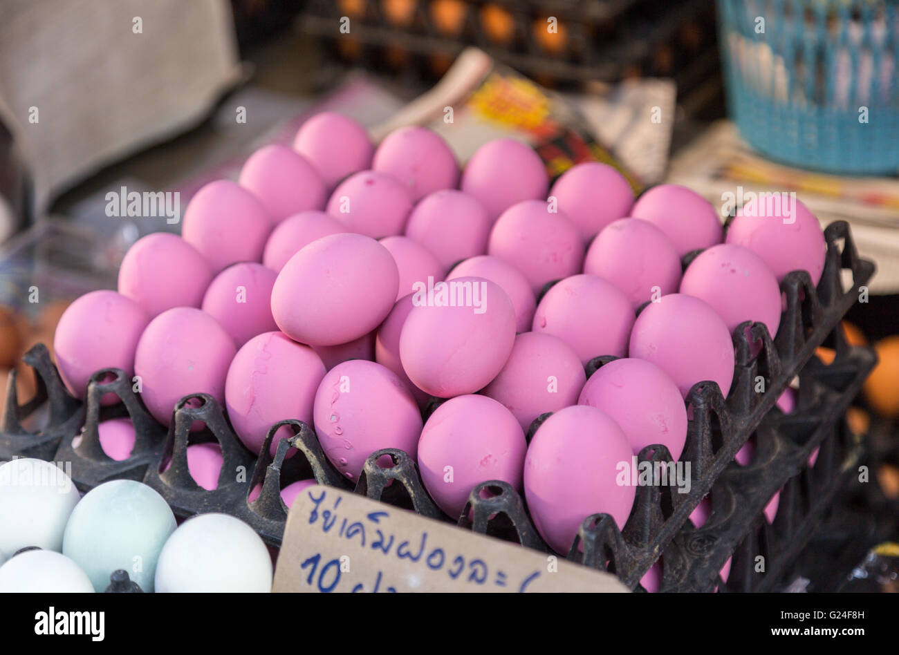 pink eggs at a market in Hua Hin Stock Photo - Alamy