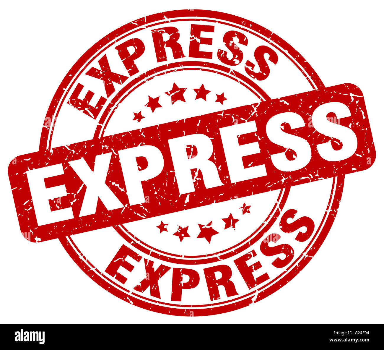 express red grunge round vintage rubber stamp Stock Photo - Alamy