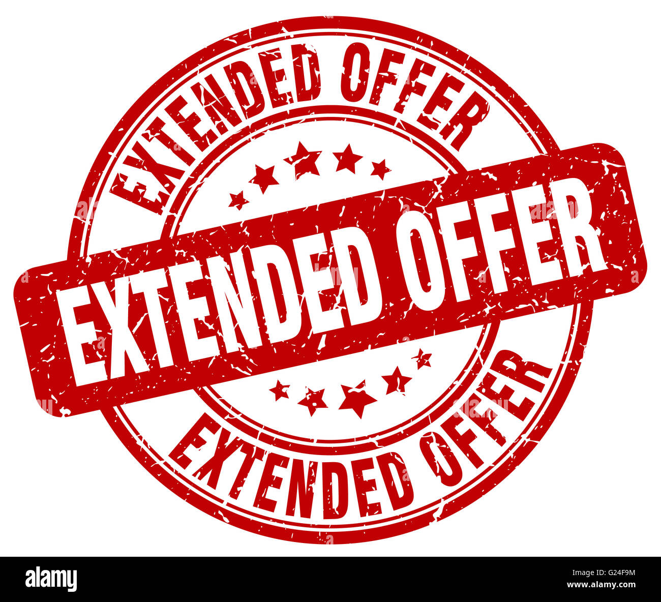 extended offer red grunge round vintage rubber stamp Stock Photo - Alamy