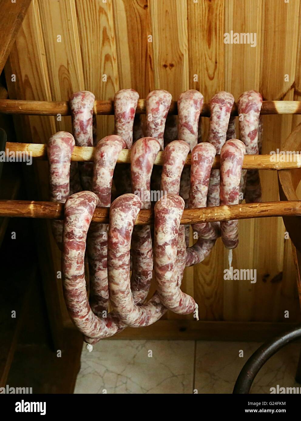 String of sausages hi-res stock photography and images - Alamy