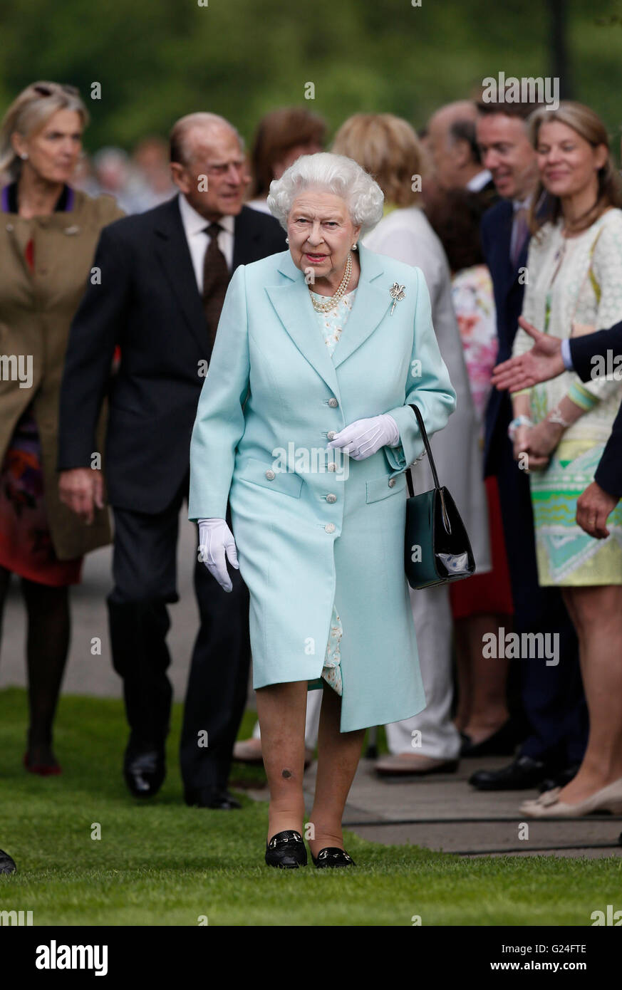 Queen Elizabeth II accompanied by the Duke of Edinburgh, visit the RHS ...
