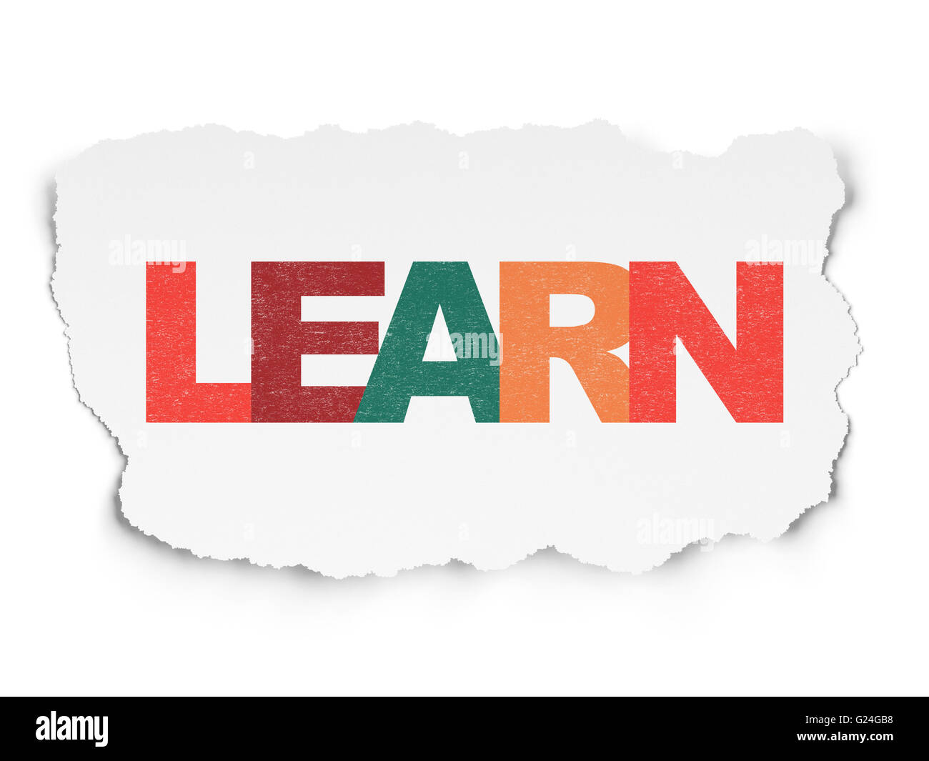 Learning concept: Learn on Torn Paper background Stock Photo - Alamy