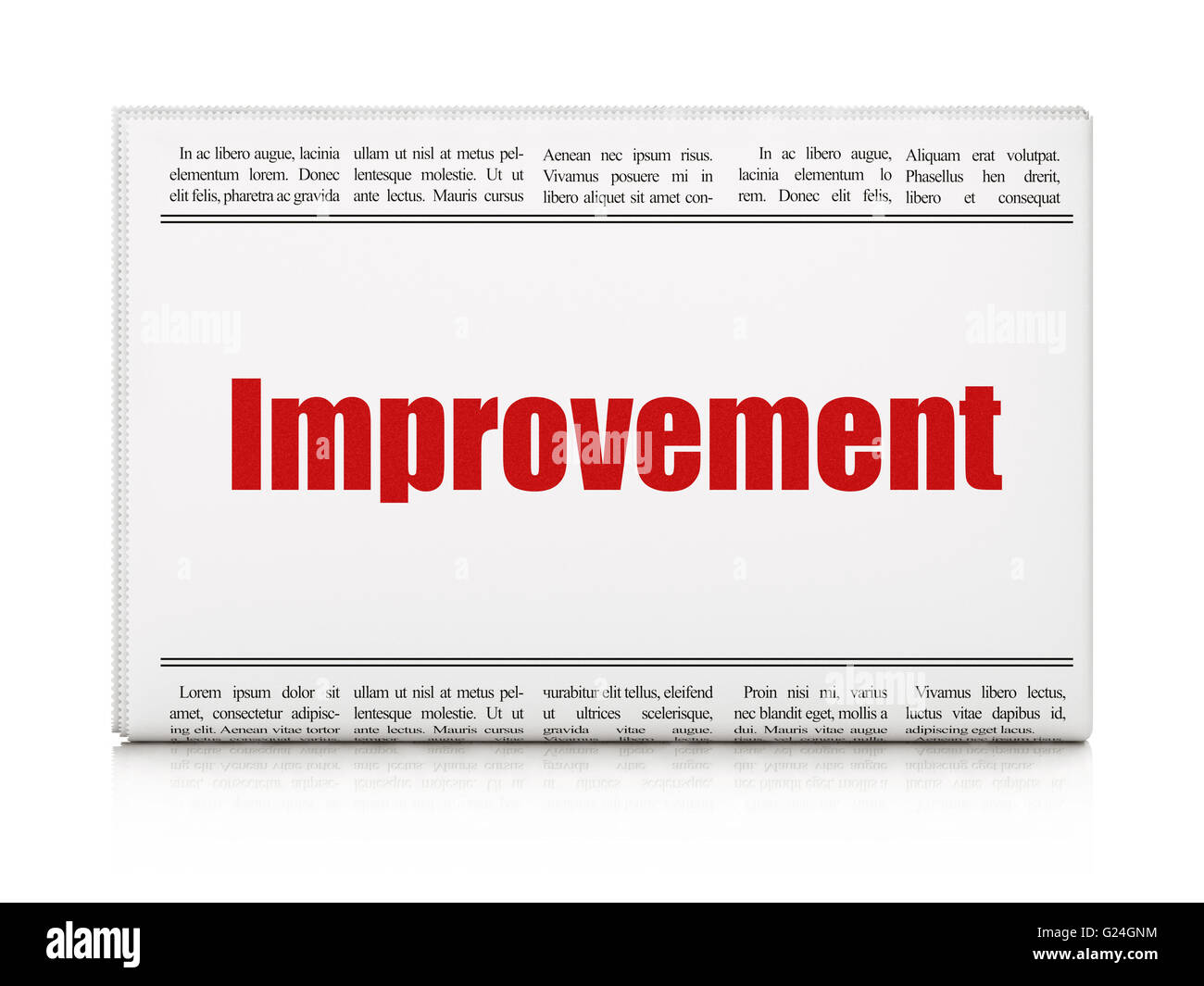 Finance concept: newspaper headline Improvement Stock Photo - Alamy