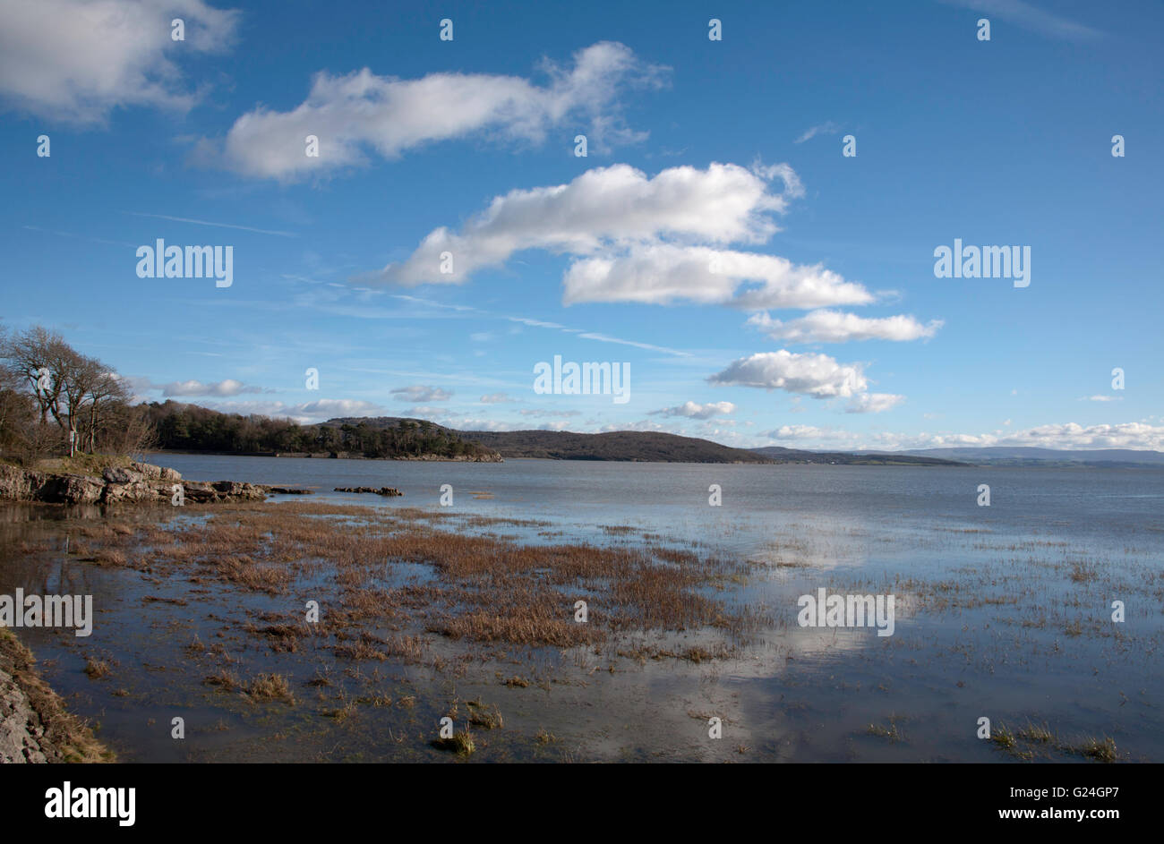 The estuary of The River Kent Holme Island Grange-over-Sands Arnside ...