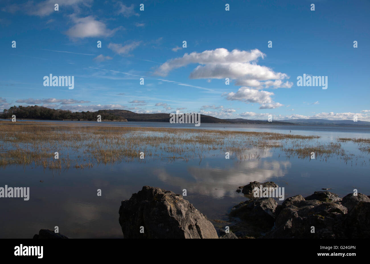The estuary of The River Kent Holme Island Grange-over-Sands Arnside ...
