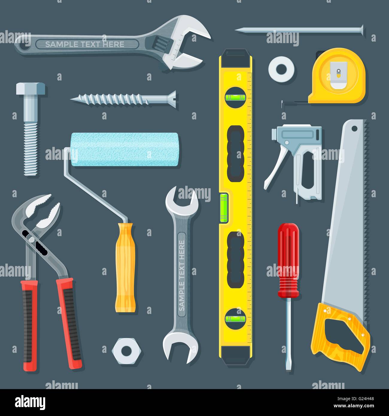 vector colorful flat design various house remodel construction tools ...