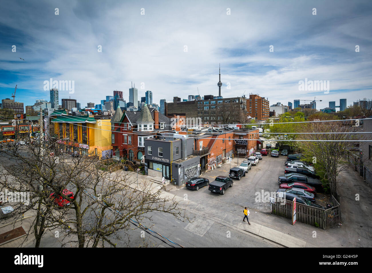 View of Saint Andrew Street and buildings in the Kensington Market ...