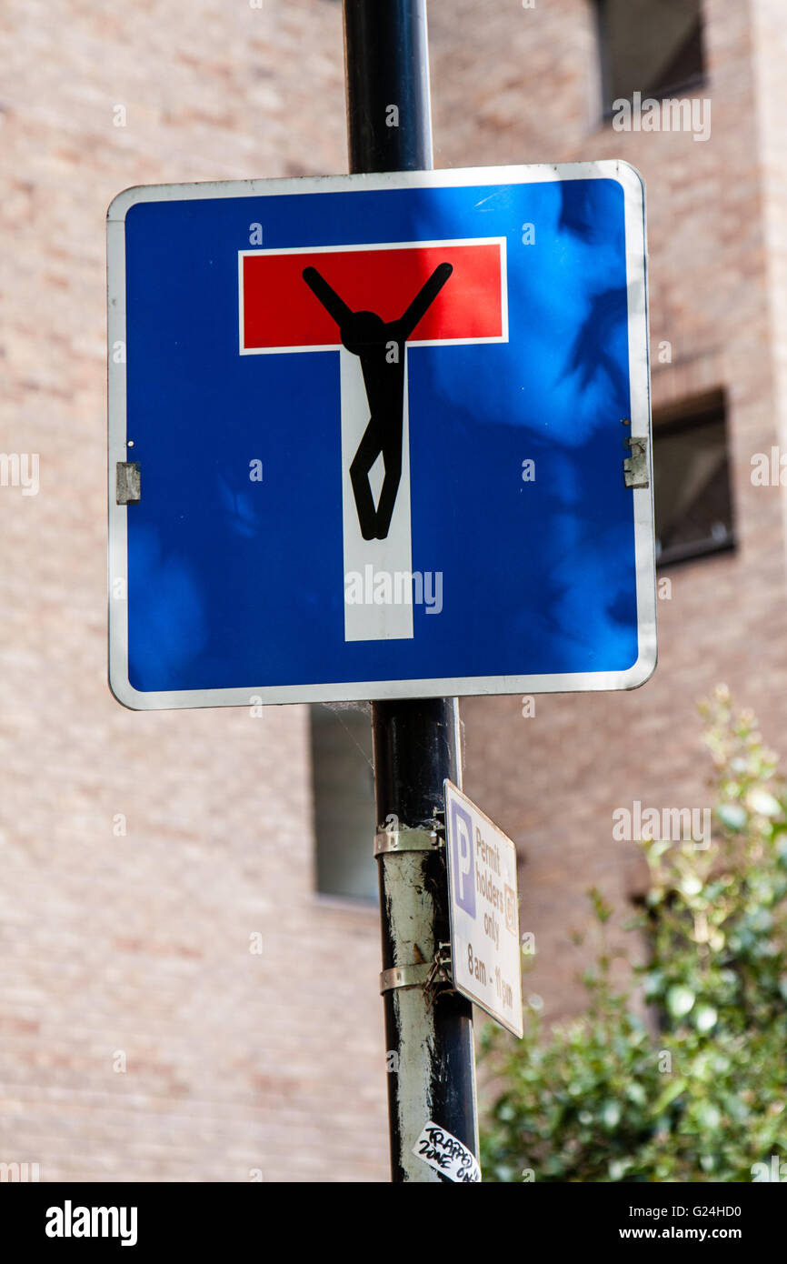 Graffiti on road sign hi-res stock photography and images - Alamy