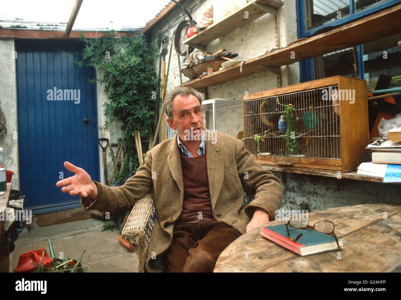 Sculptor Ian Hamilton Finlay at his home in Little Sparta, Lanarkshire ...