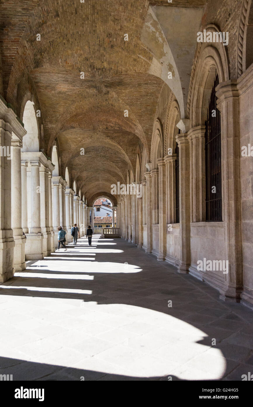 Vicenza,Italy-April 3,2015:people on the famous colonnade of the ...