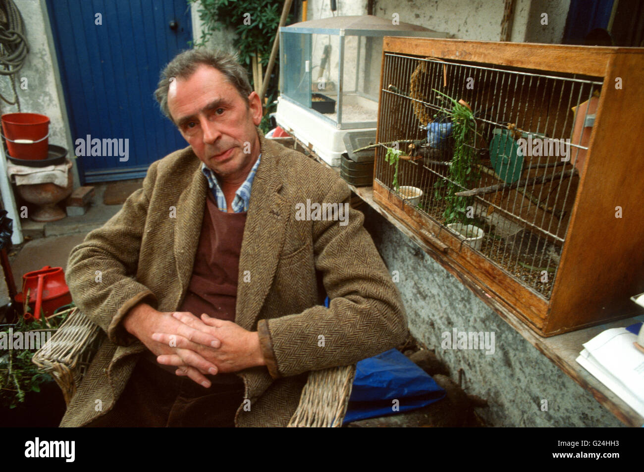 Sculptor Ian Hamilton Finlay at his home in Little Sparta, Lanarkshire ...